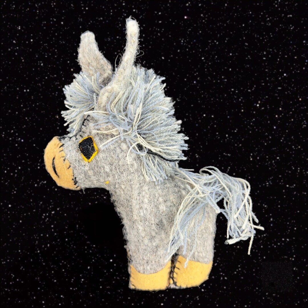 Hand Made Mexico Folk Art Baby Donkey Fabric Cloth Multicolor Animal ...