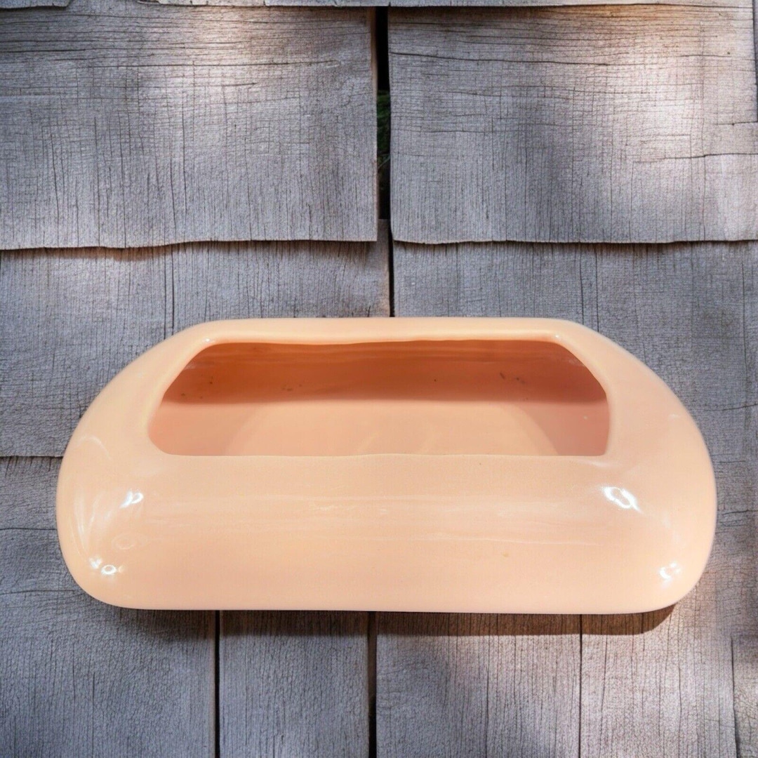 Vintage Haeger Pottery Elongated Planter Flower Pot Ceramic Peachy Pink ...