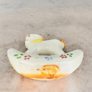 Vintage Block Pottery Rocking Horse Piggy Bank Coin Bank Made in ...