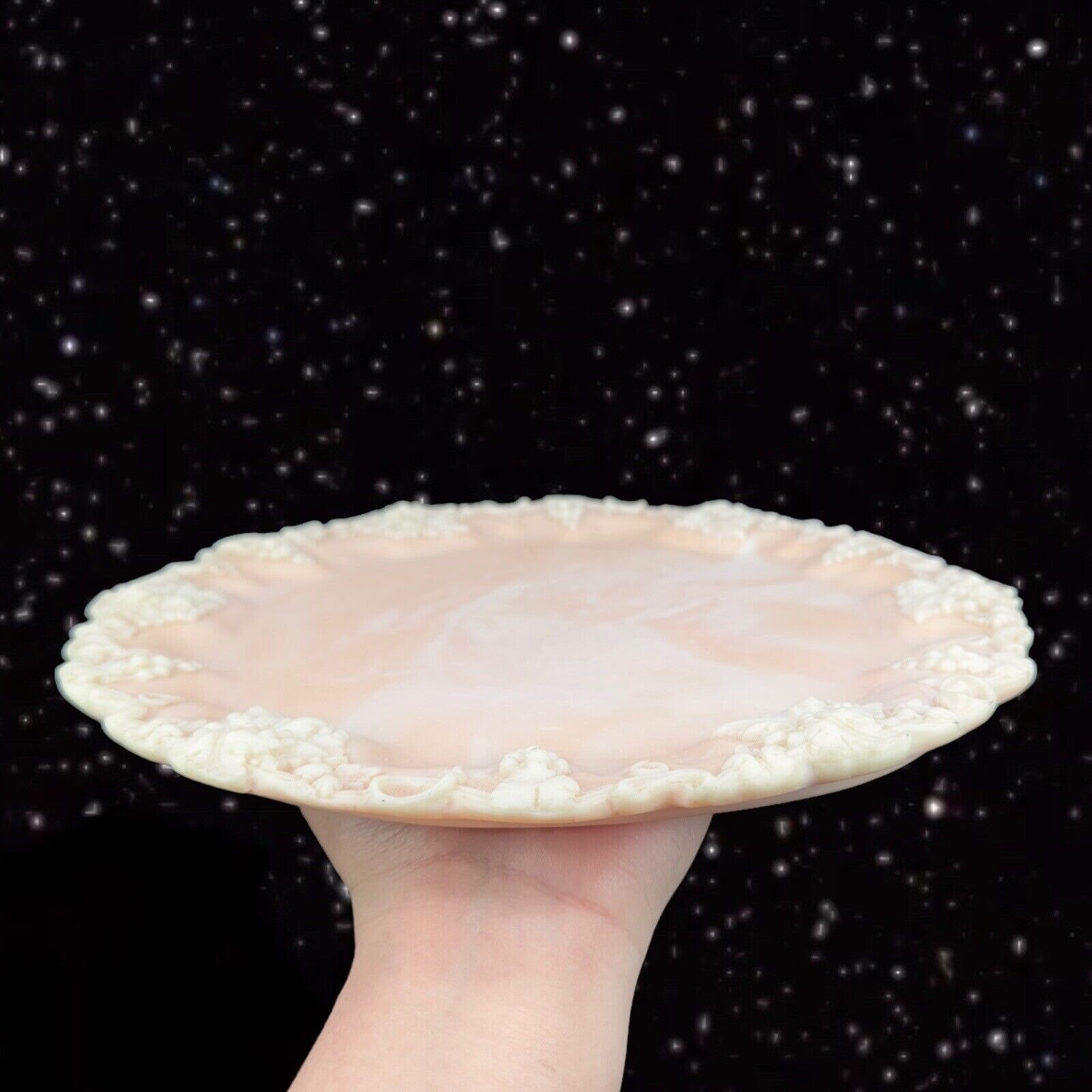 Incolay Plate Raised Grape Vine Icing Edge Genuine Incolay Stone USA ...