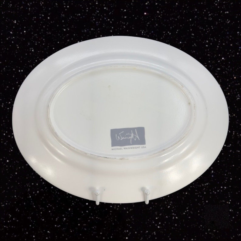 Michael Wainwright Pottery Large Platter Tray Dish Crackled Silver ...