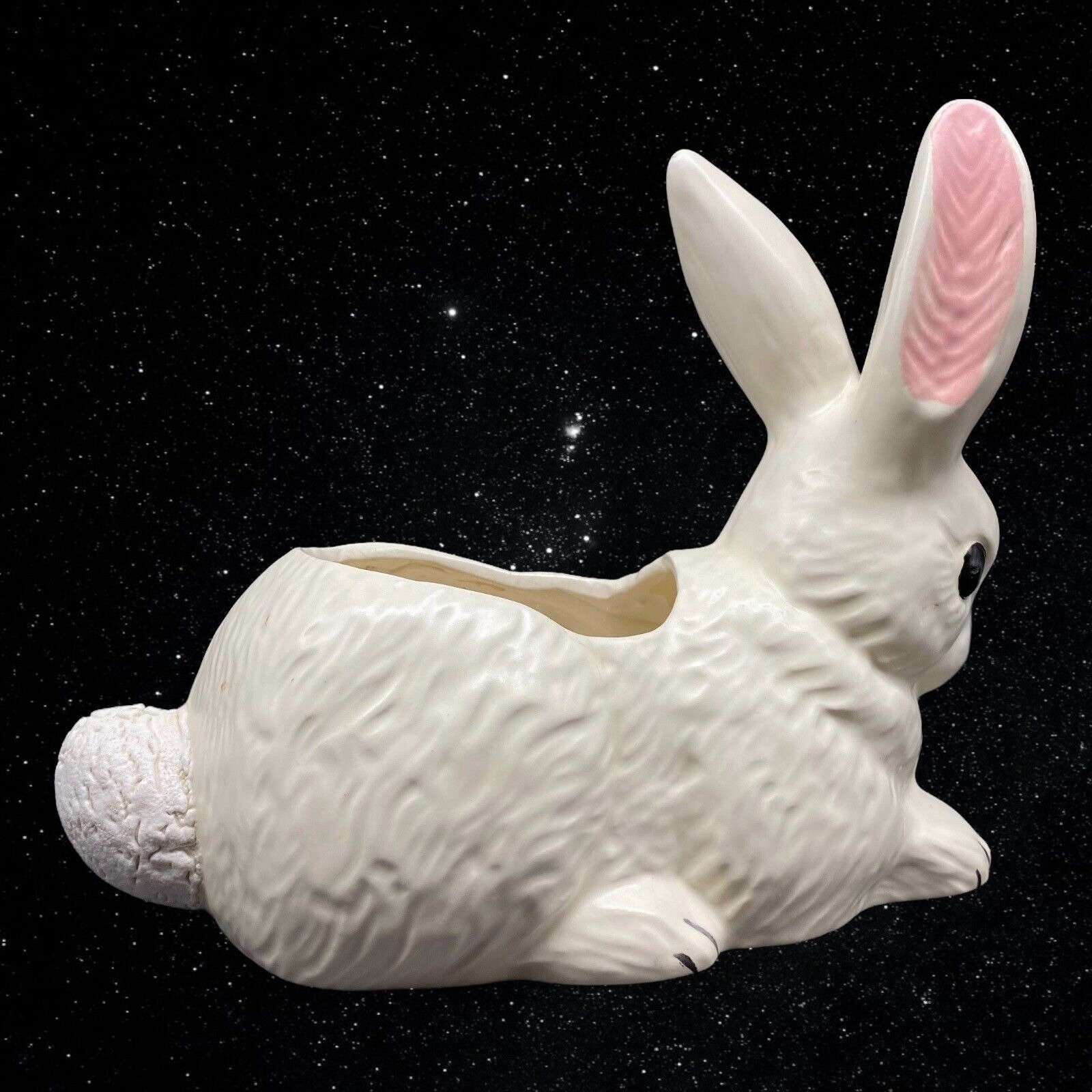 Vintage Ceramic Art Pottery White Bunny Rabbit Planter Vase - Etsy