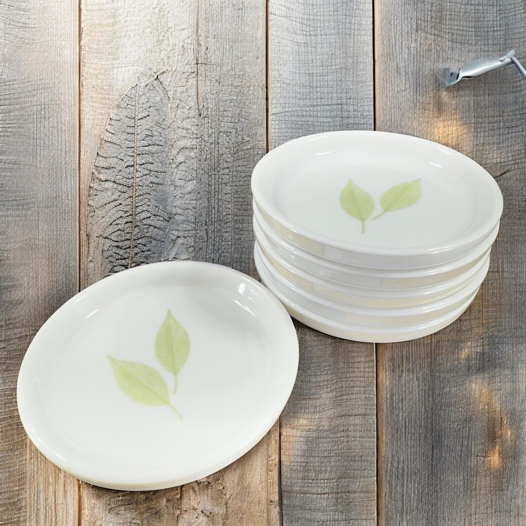 Lubiana Round Dish Plate Small Butter Dishes Set 6 Made in Poland Leaf ...