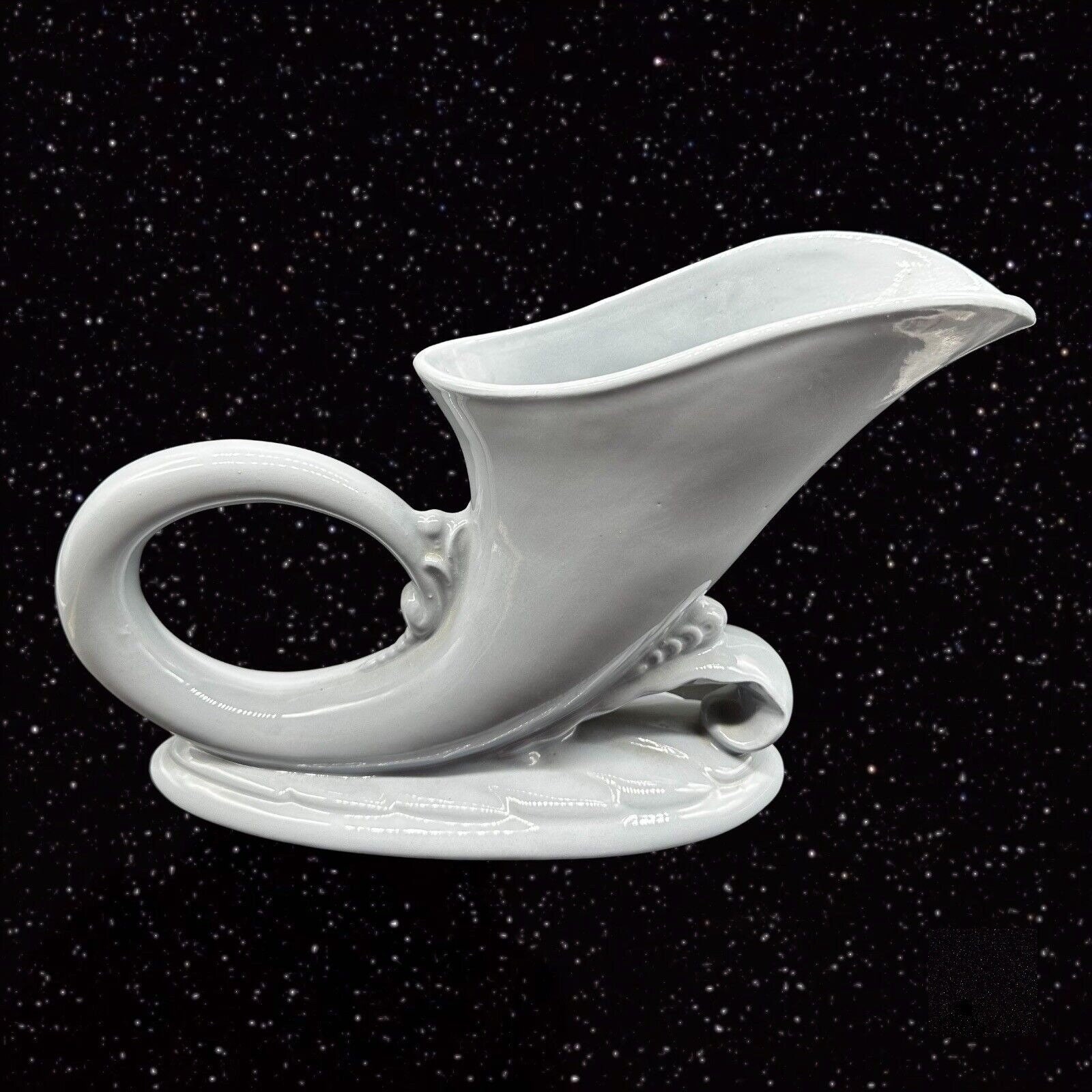 Vintage Cornucopia Vase Circa USA Pottery Light Blue Ceramic - Etsy