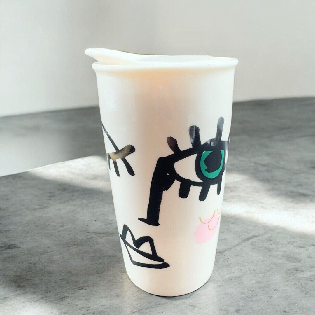 2014 Starbucks Winking Eye Abstract Face Travel Mug Tumbler 12 Oz ...