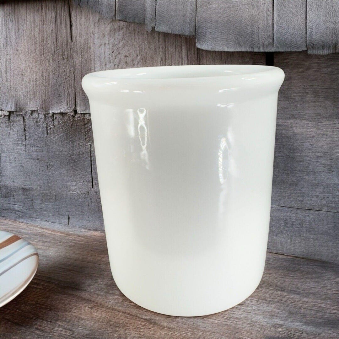 Bia Cordon Bleu White Thick Heavy Crock Spoon Rest Vase Stoneware ...