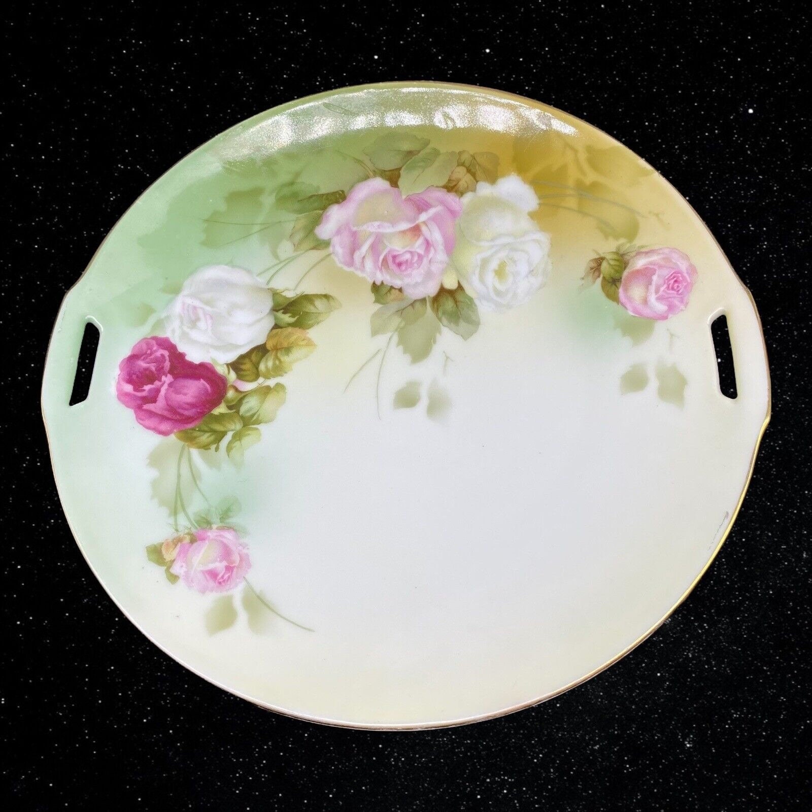 Vintage RS Germany German Cabinet Cake Plate Pink Dark Roses - Etsy