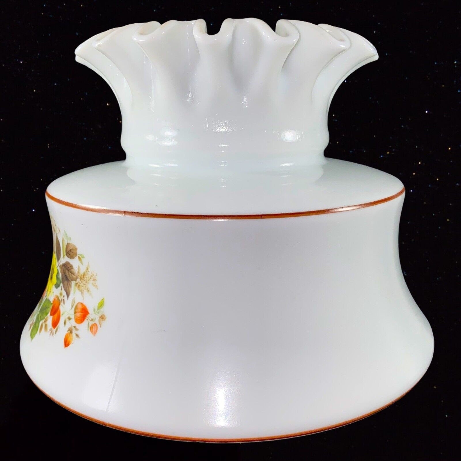 Vintage Quoizel Abigail Adams Lamp Shade Ruffled Top Milk - Etsy