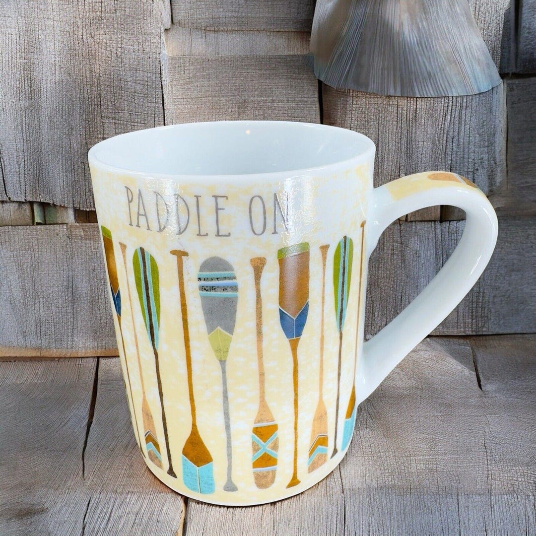 Prima Design Coffee Mug Cup Porcelain Ceramic Paddle on 15 Oz Mug Cup ...