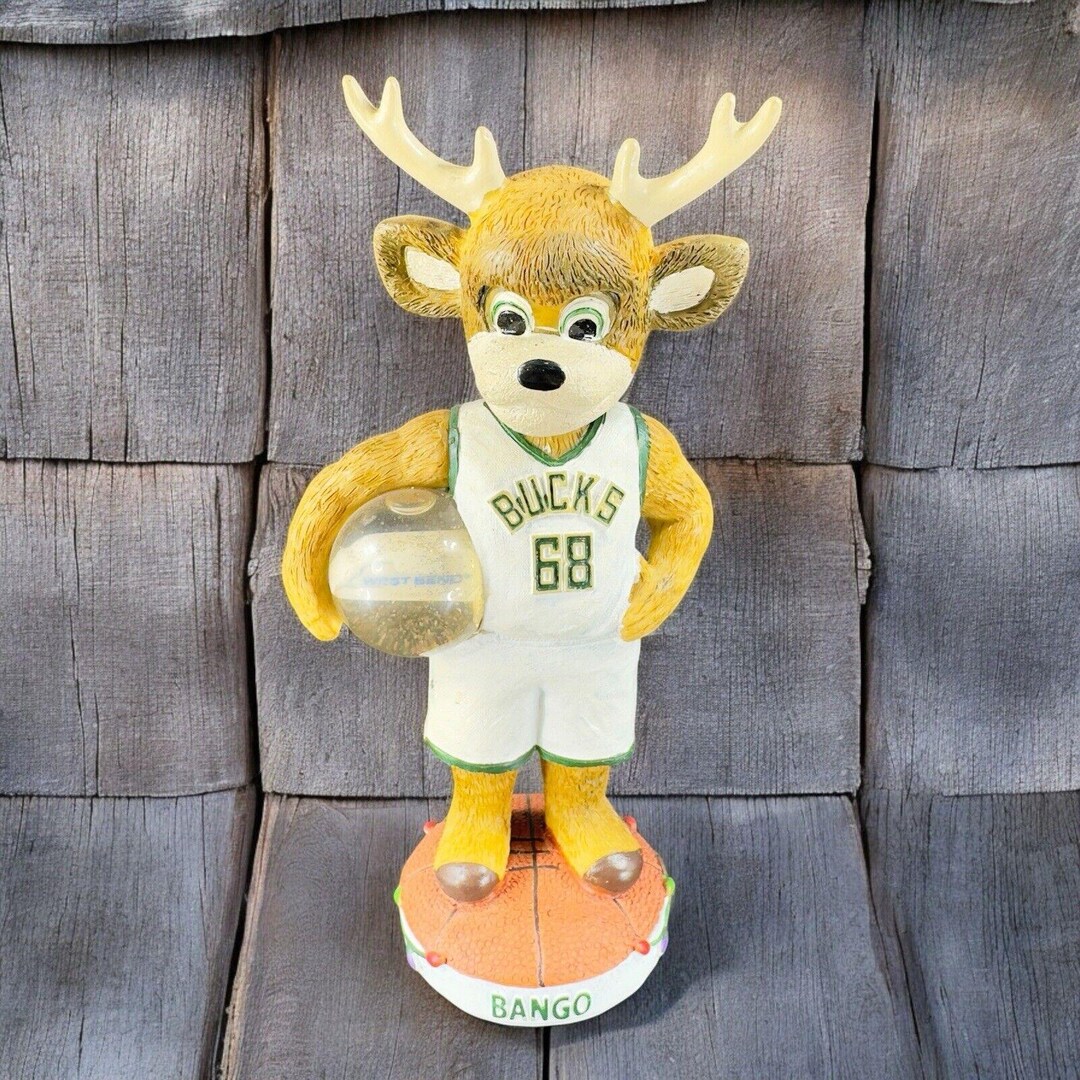 Milwaukee Bucks Bango Mascot Snow Globe Bobblehead Figurine Decor 68 ...