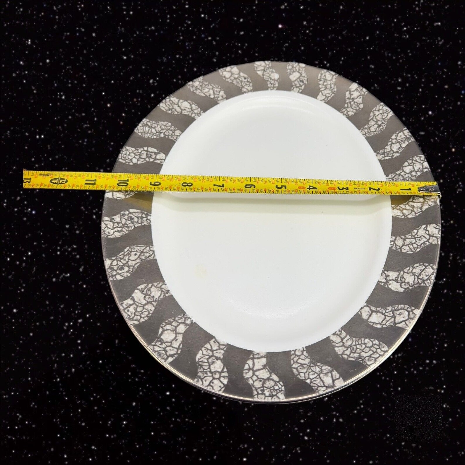 Michael Wainwright Pottery Large Platter Tray Dish Crackled Silver ...