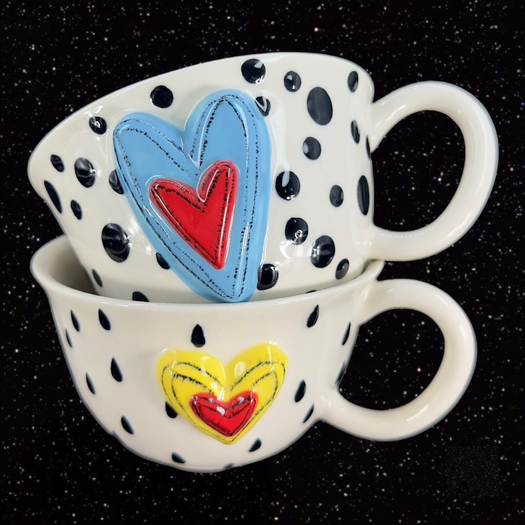 Tracy Pesche Heartful Home Narrow Stripe Tea Cup Mug Demdaco - Etsy