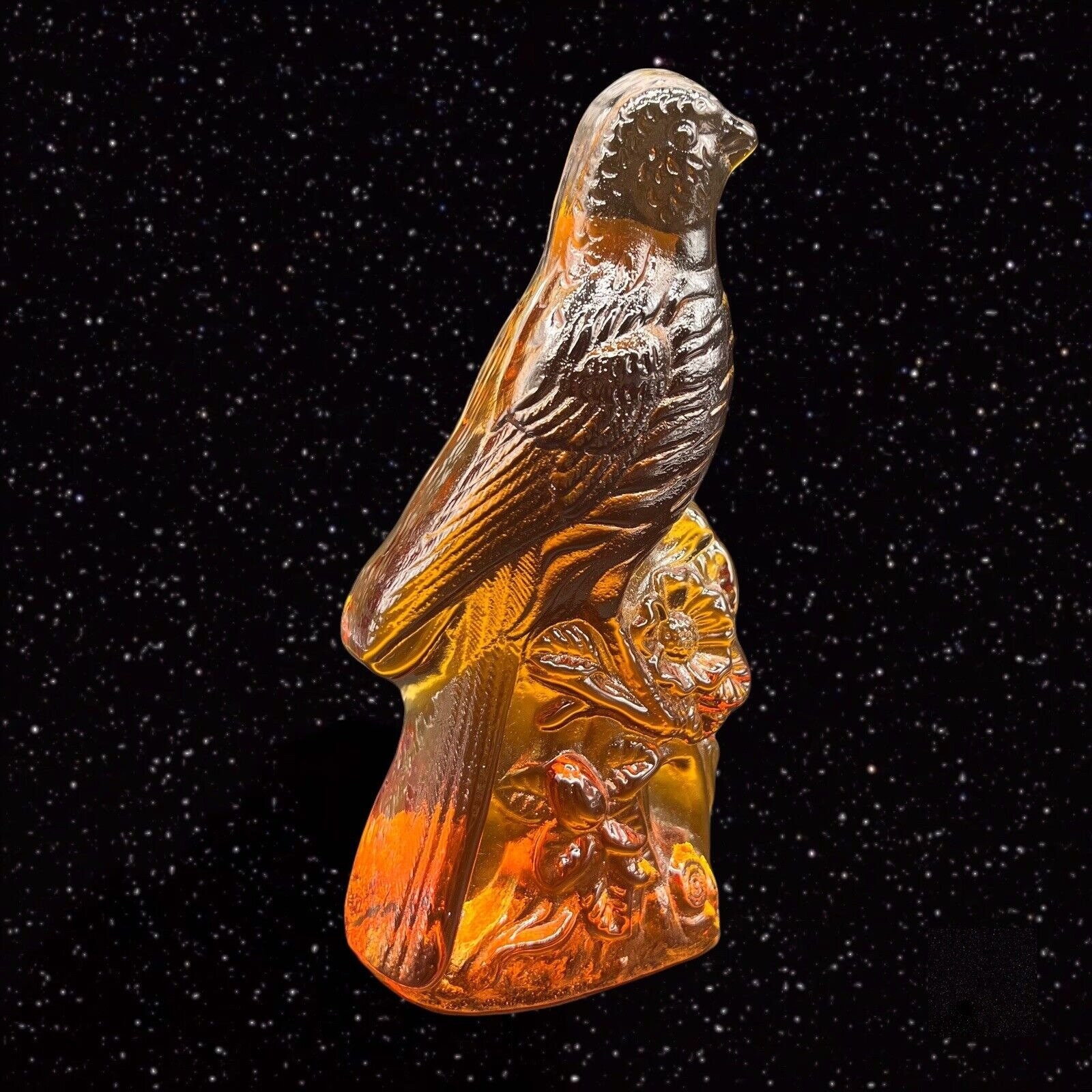 Vintage Viking Art Glass Amber Pheasant Bird Figurine - Etsy