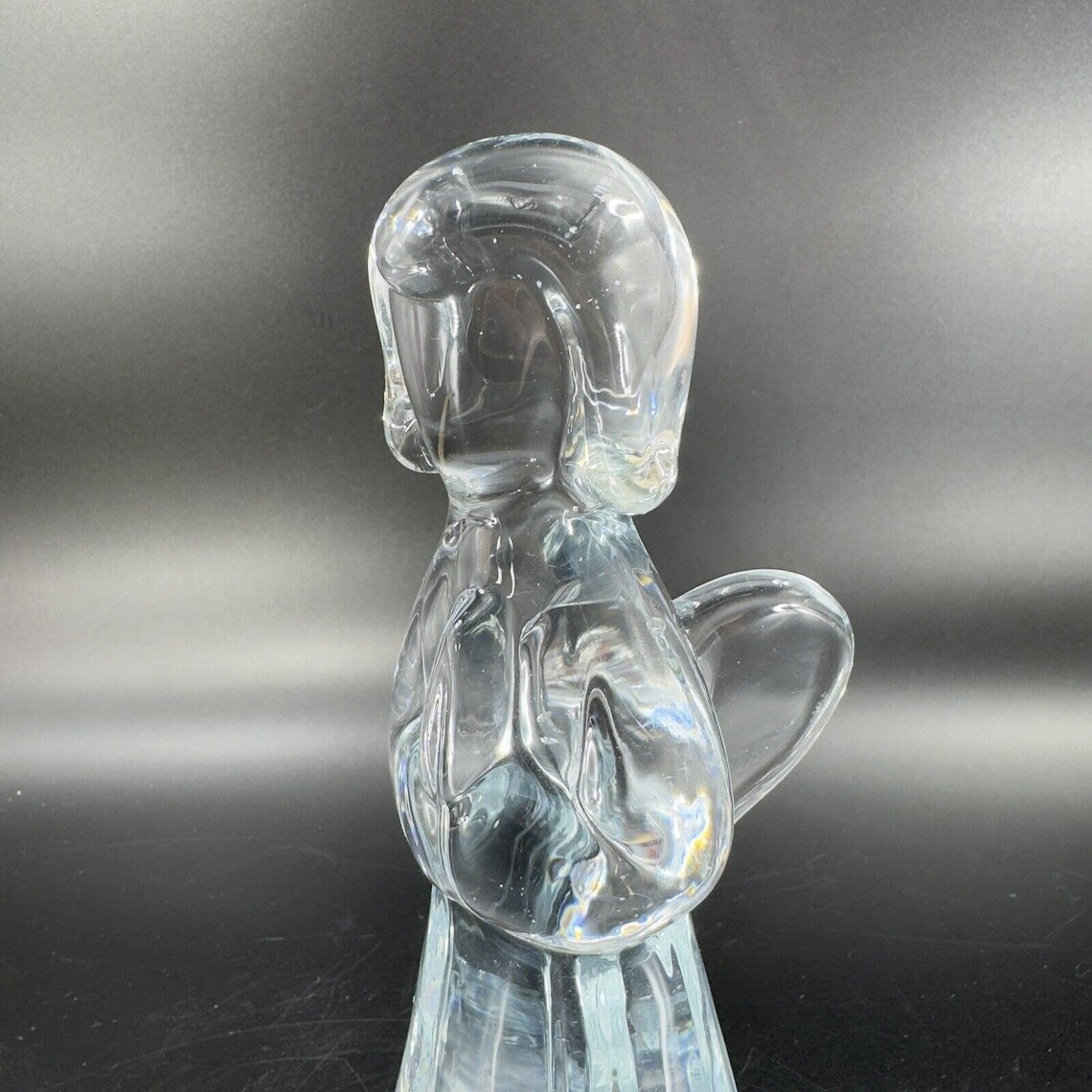 Vintage Clear Art Glass Praying Angel Figurine Paperweight Sculpture ...