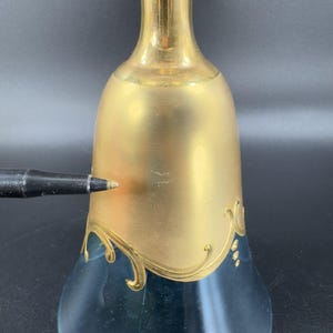 Vintage Venetian Murano Glass Bell Hand Painted Floral Textured Gold ...