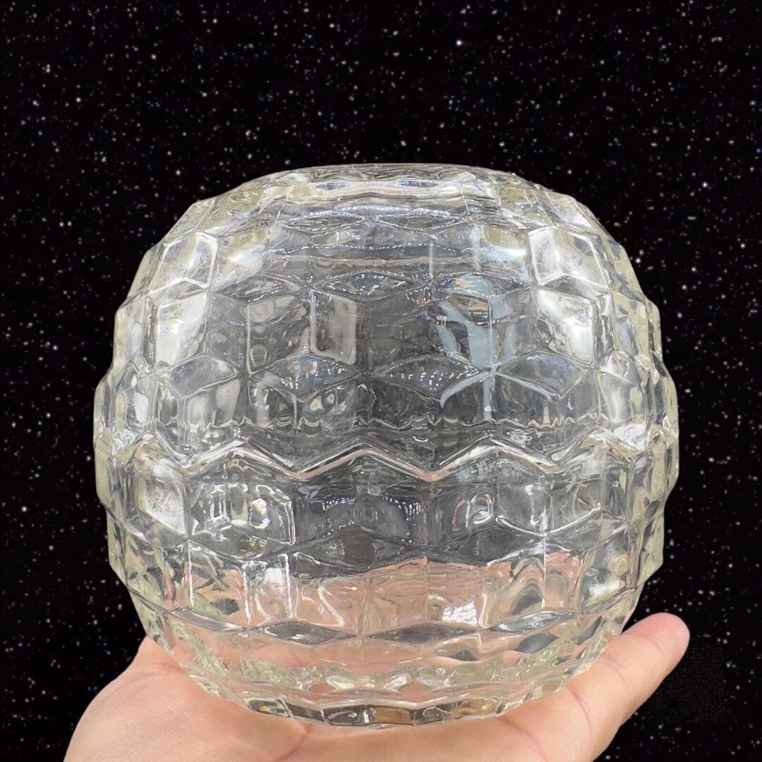 VTG Homco USA Fairy Lamp Tea Light Clear Glass Colony Candle Holder ...