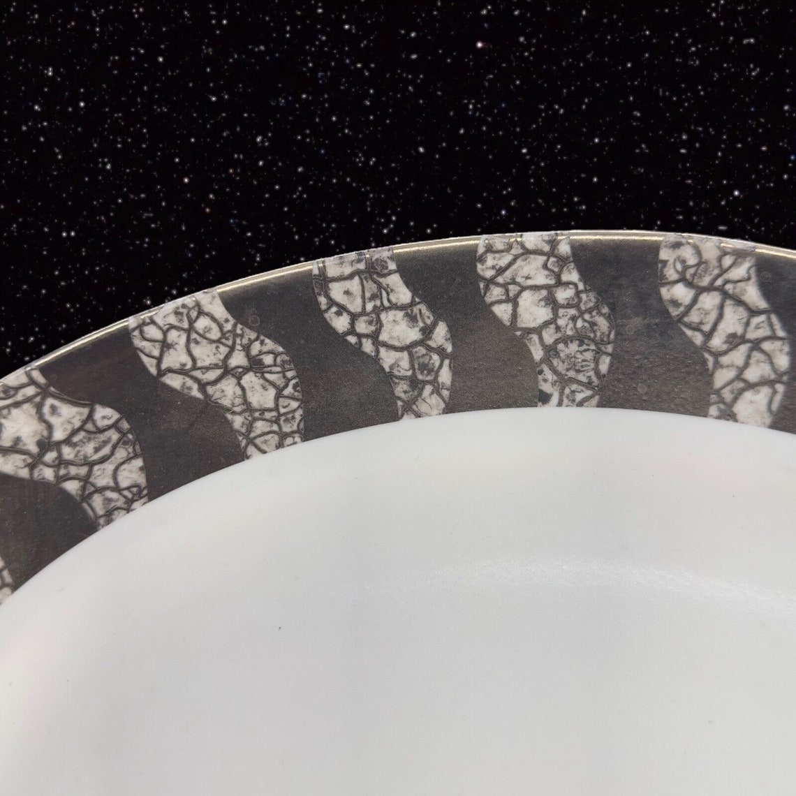 Michael Wainwright Pottery Large Platter Tray Dish Crackled Silver ...