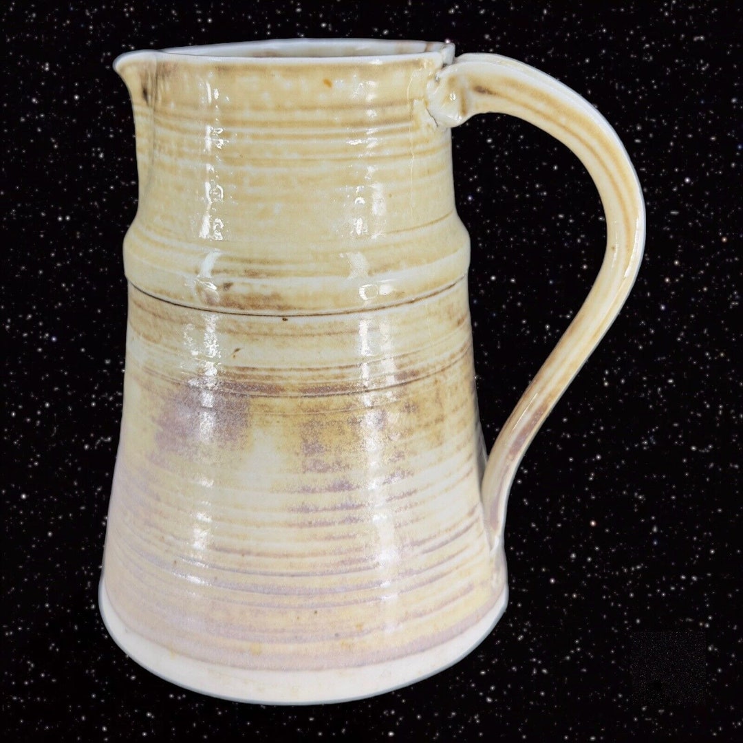 Vintage Hand Made Pottery Pitcher With Handle Hand Crafted Ceramic ...