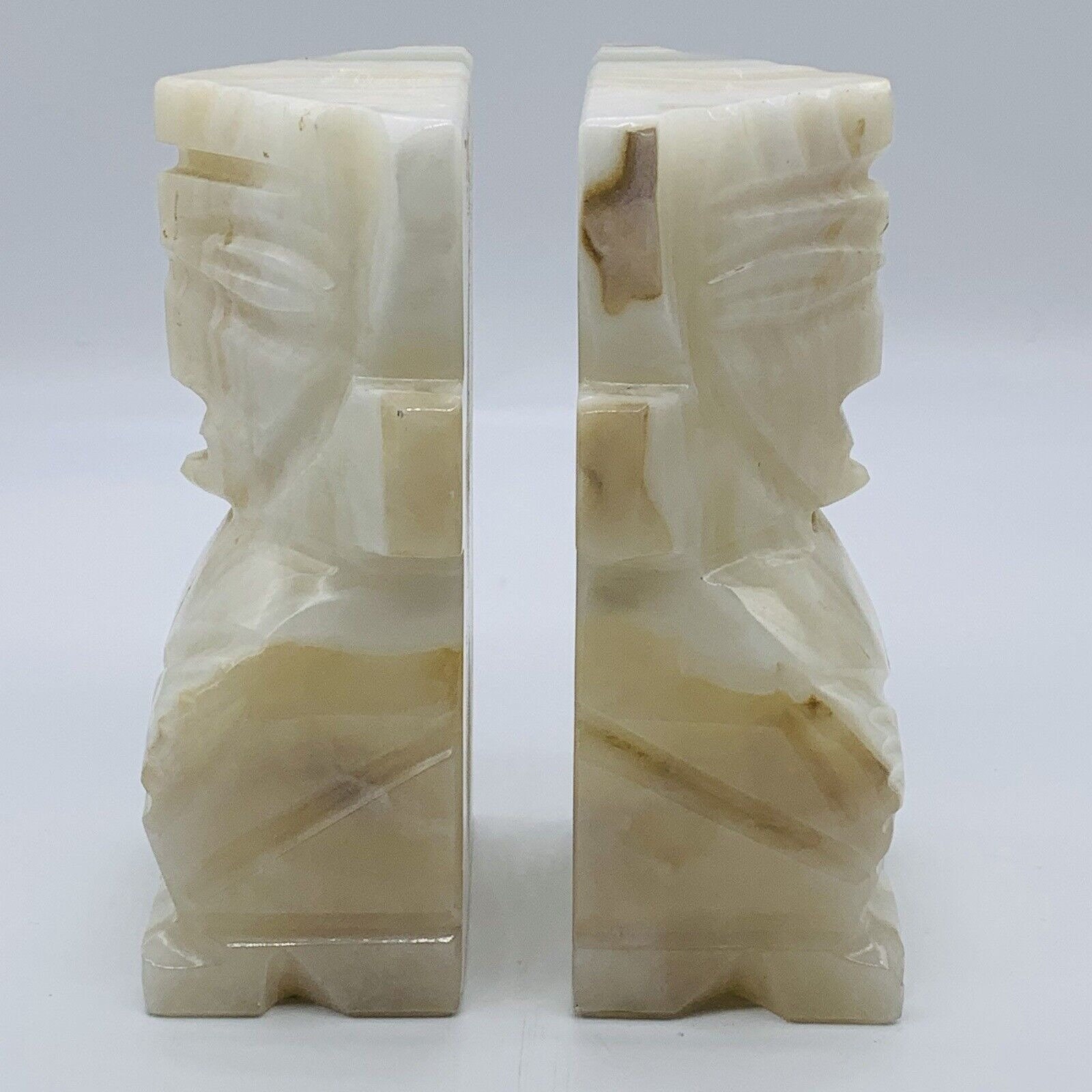Vintage Pair Carved Heavy Marble Aztec Mayan Tiki Stone - Etsy