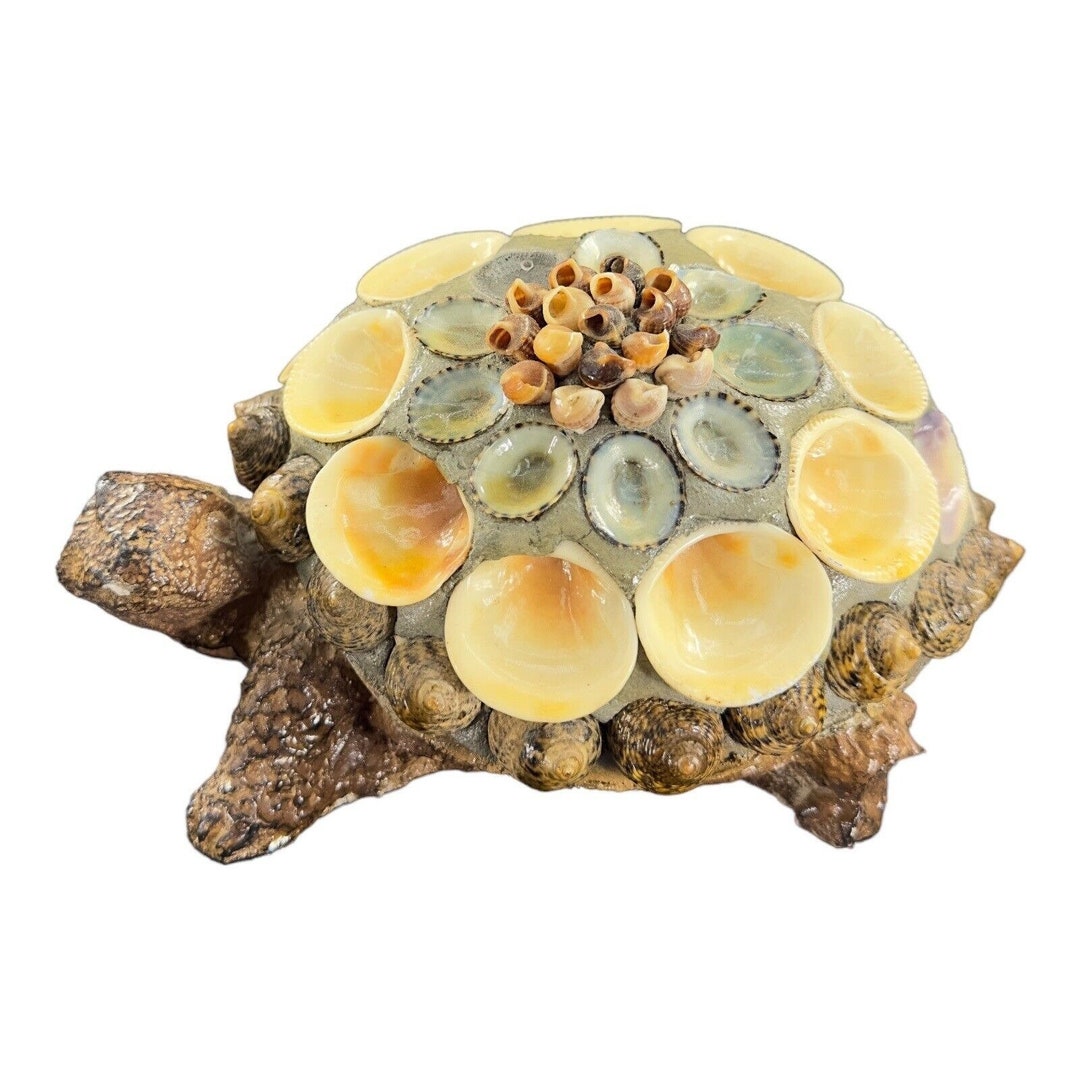 Hand Made Heavy Stoneware Pottery Turtle Made of Shells Hand Crafted ...
