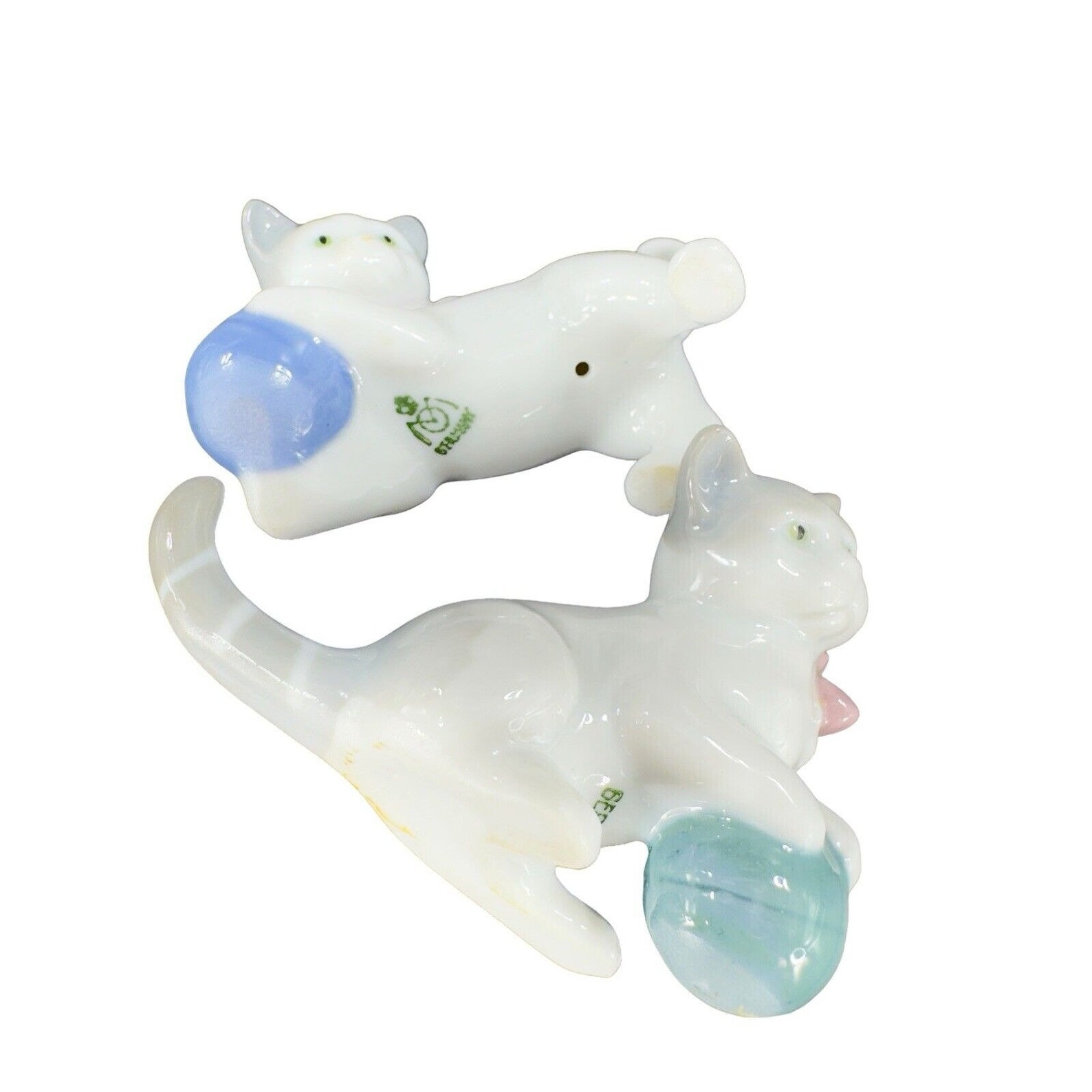 Vintage Pair Metzler Ortloff Kitty Cats Playing Ball Porcelain ...