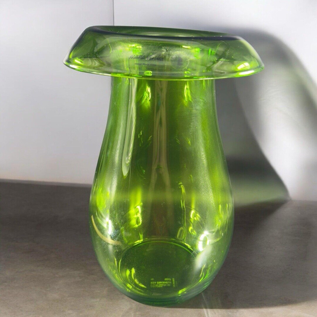 Ikea Scandinavian Maria Vinka Stockholm Glass Vase Green Mushroom 14 ...