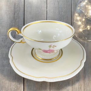 Vintage Castleton China Dolly Madison USA Ivory Pink Rose Teacup and ...