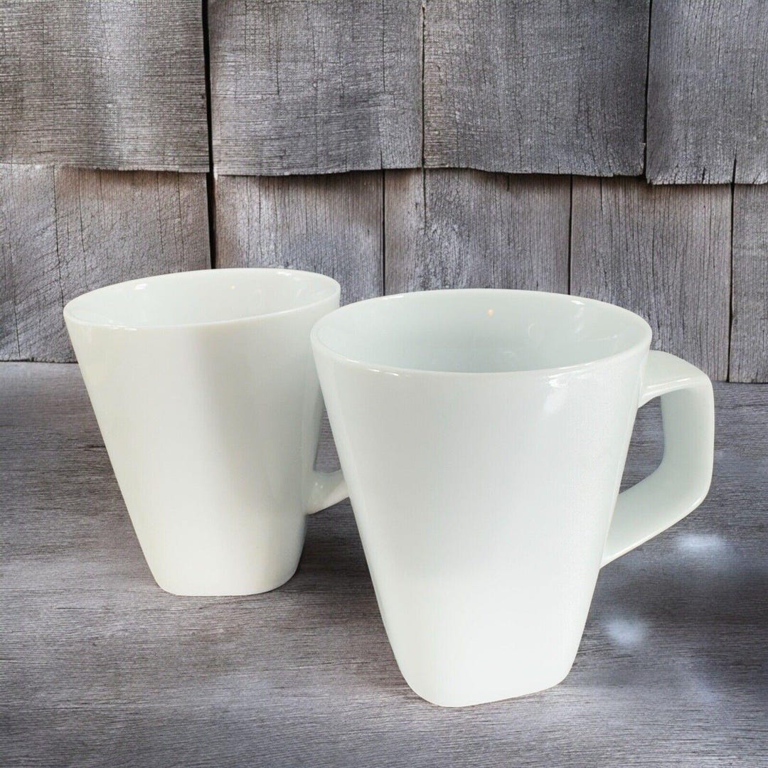 Canopy Coffee Mug Cup Square Handle Base White Porcelain Ceramic Mugs ...