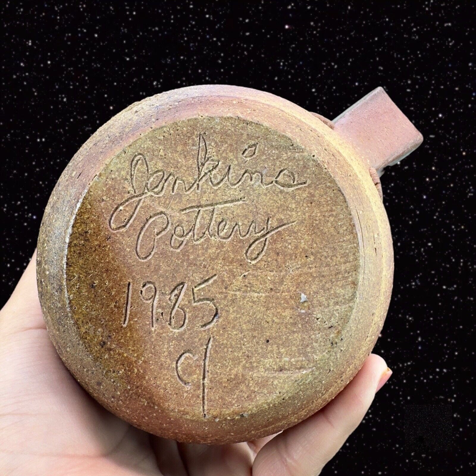 Studio Art Pottery Pitcher With Handle Signed Dates 1985 Stoneware ...