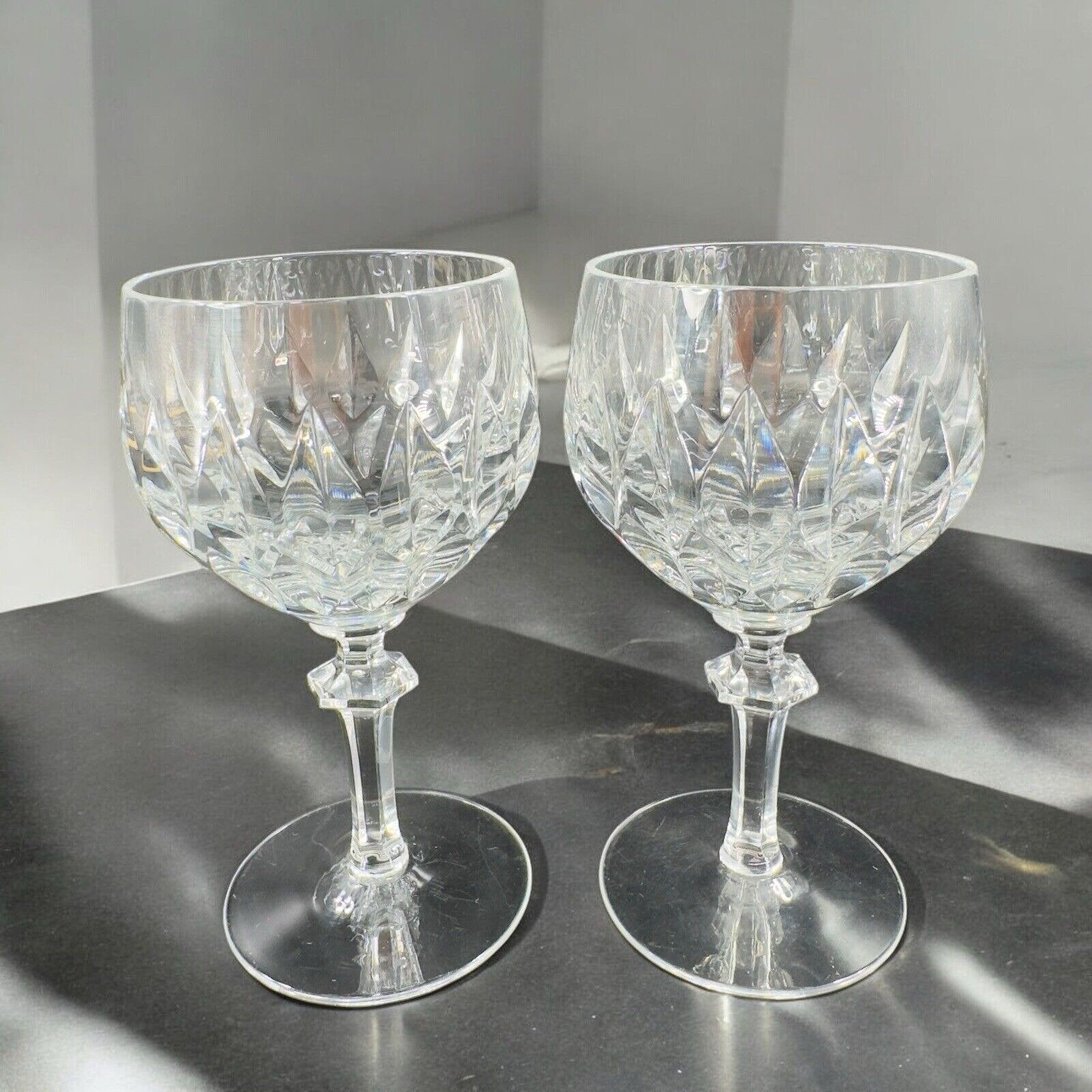 Gorham Crystal LA SCALA Clear Drinking Glass Stemware Goblet Set 4 ...