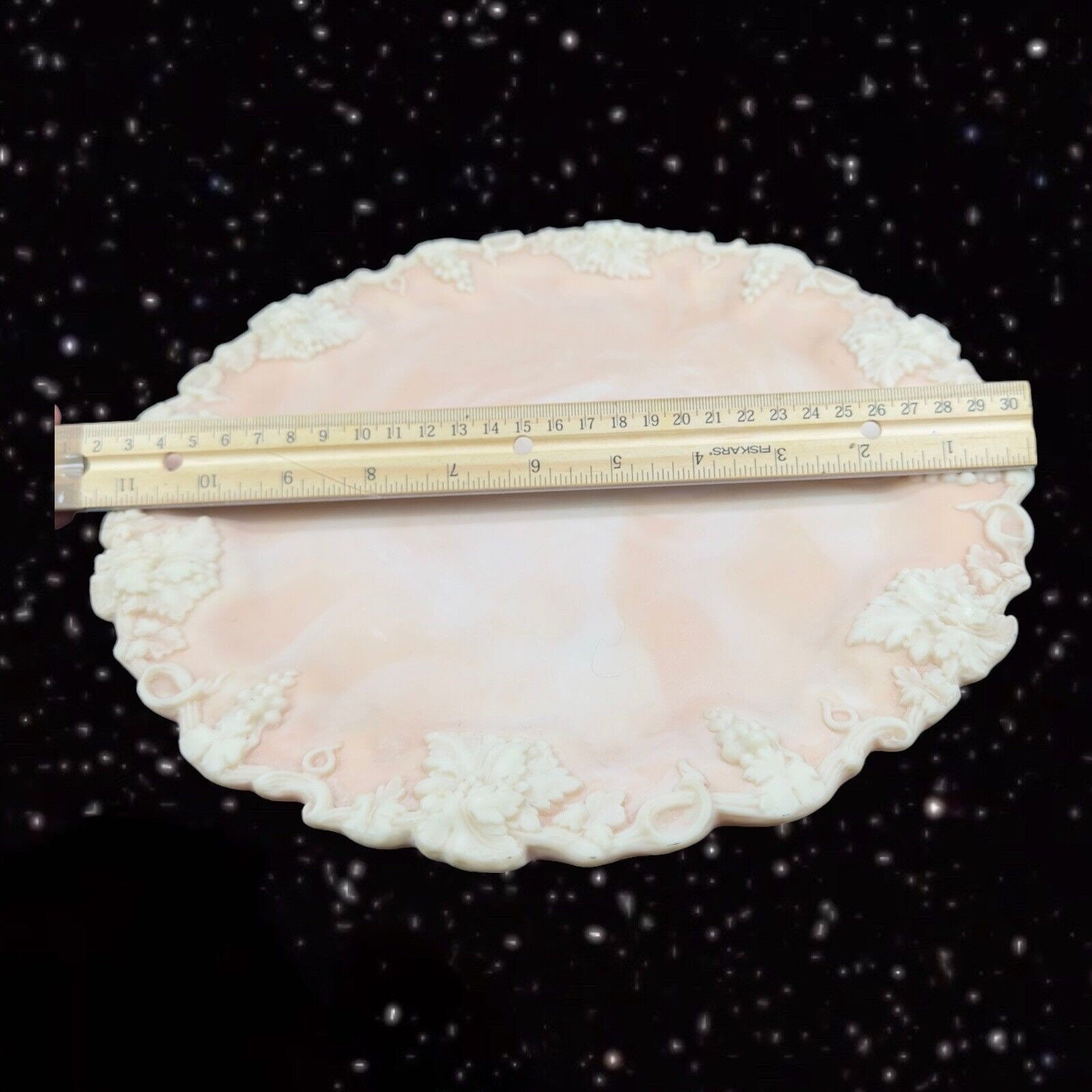 Incolay Plate Raised Grape Vine Icing Edge Genuine Incolay Stone USA ...