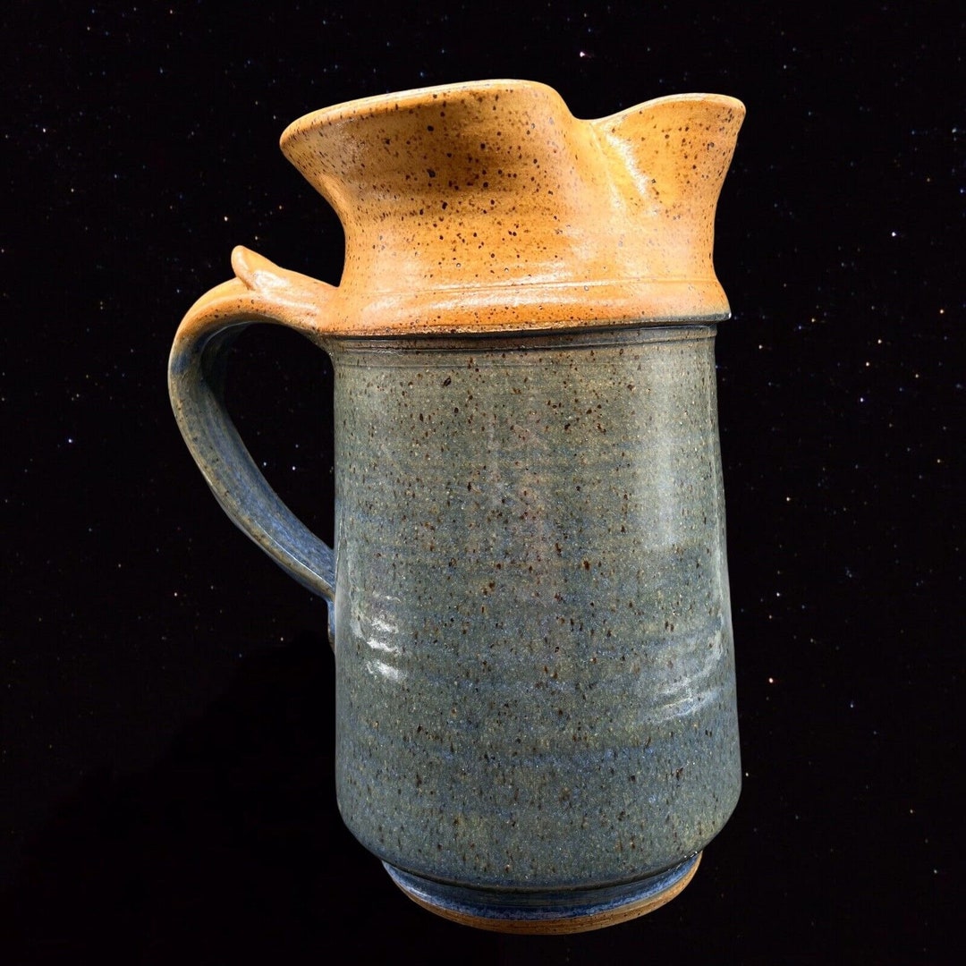 Vintage Studio Art Pottery Pitcher Jug Signed by Artist Drip Graze 6”T ...