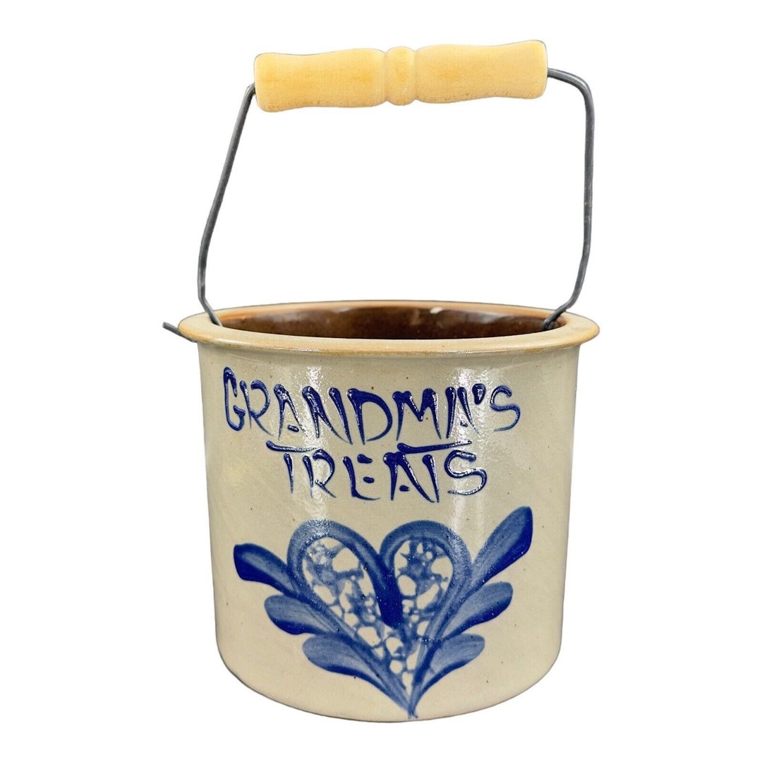 Beaumont Brothers Pottery BBP Grandmas Treats Standing Basket W Metal ...