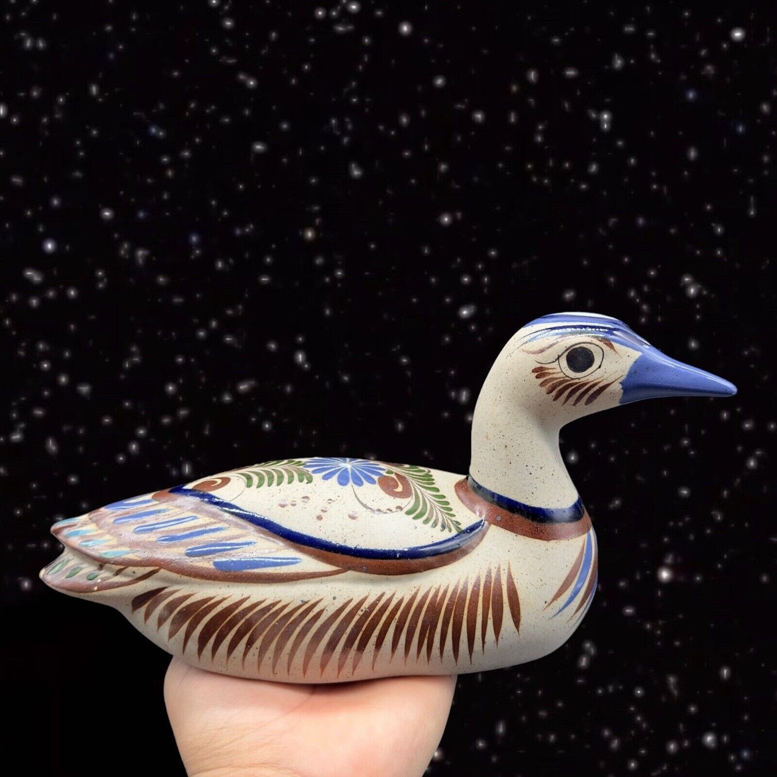 Mexico Folk Art Pottery Duck Bird Hand Made Tonala Talavera - Etsy