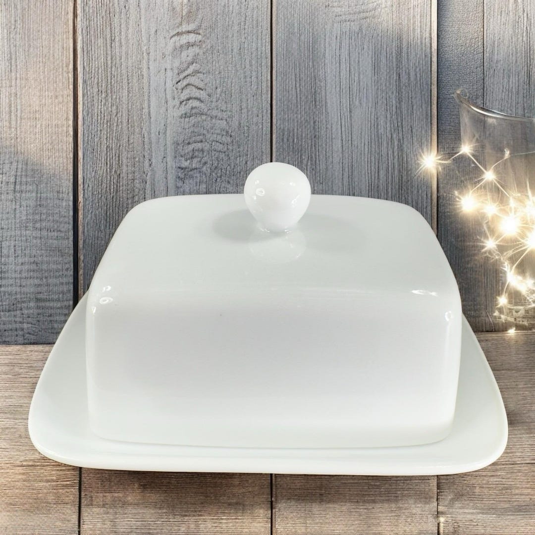 BIA Cordon Bleu Covered Butter Dish With Lid White Porcelain Medium ...