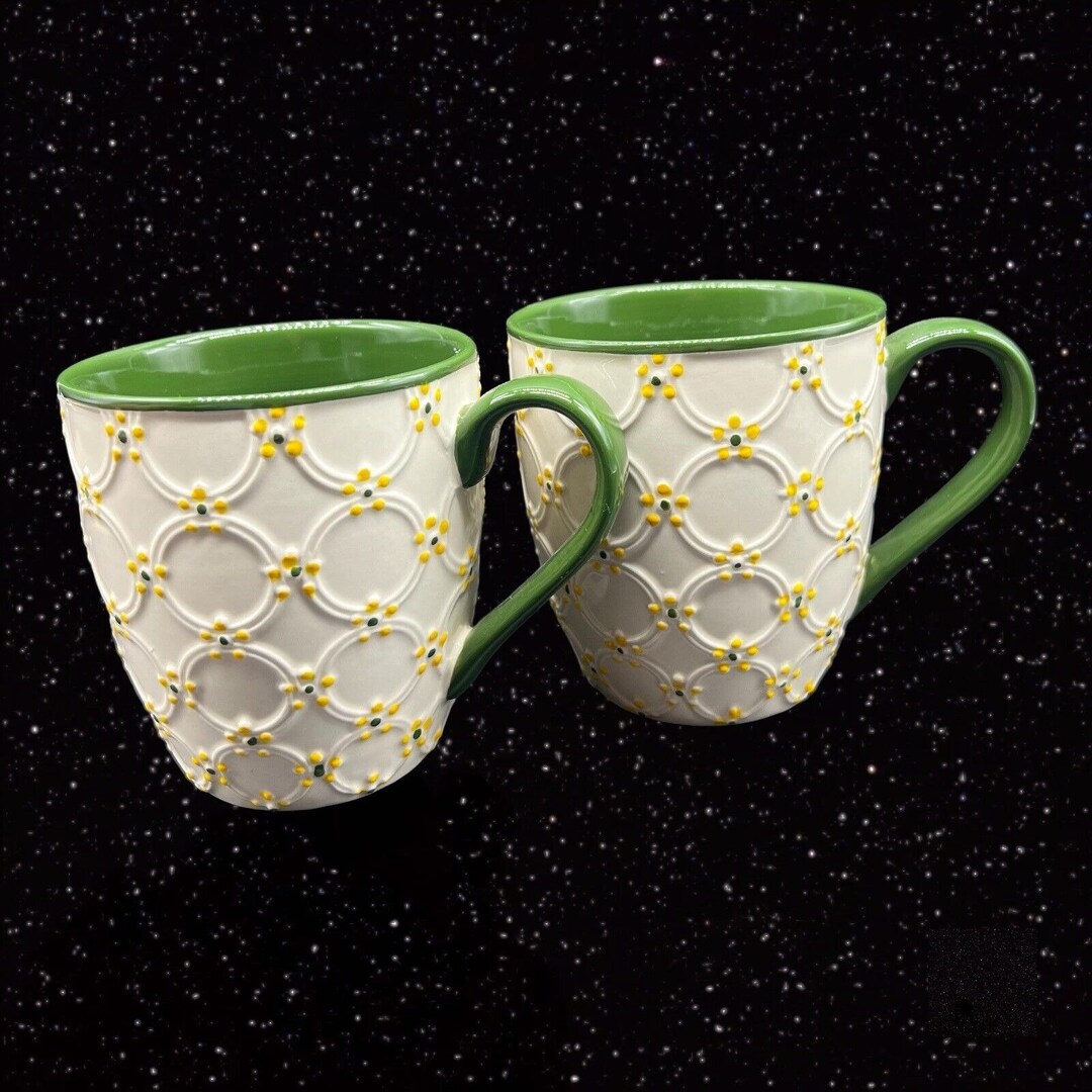 Temp-tations Coffee Mug Cup Set 2 Infinity Embossed Pattern Temptations ...
