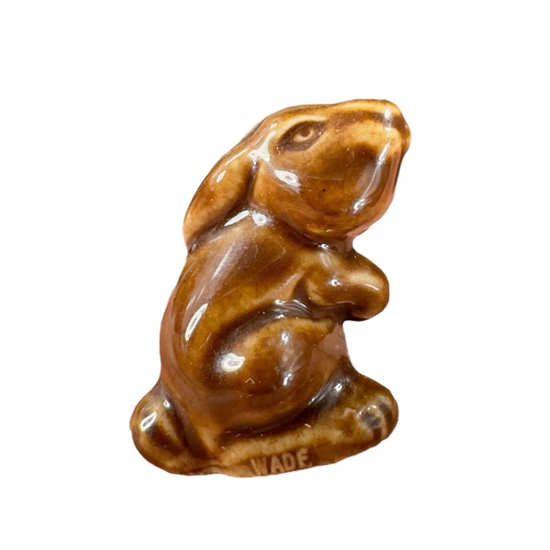 Vintage WADE England Bunny Red Rose Tea Whimsies Brown Glazed England ...