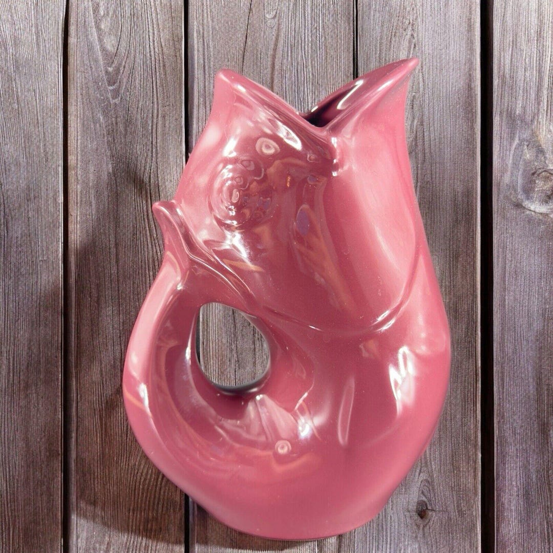 Gurglepot Fish Gurgle Pot Pitcher 42 Oz Gurgling Water Burgundy Purple ...