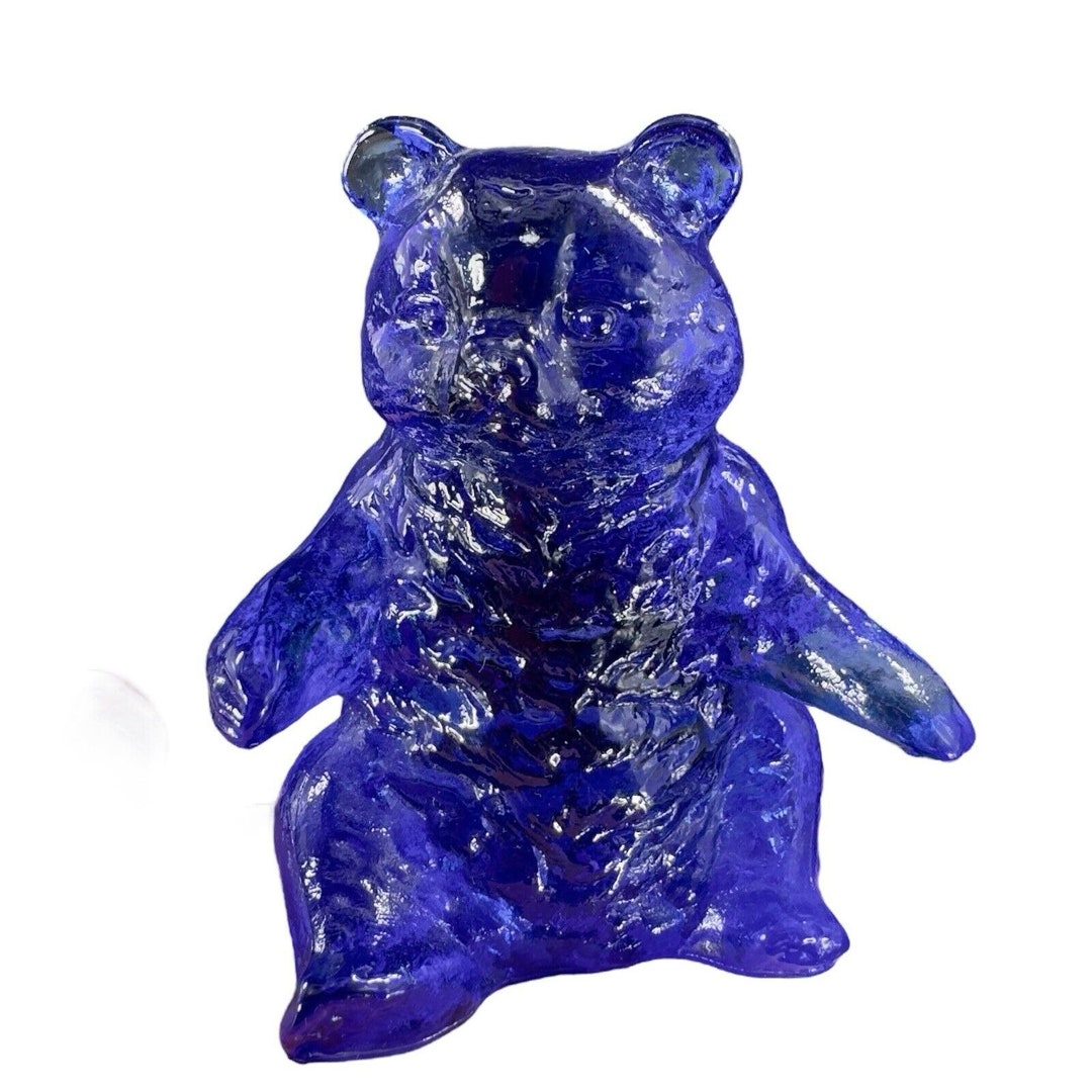 Vintage Mosser Glass Cobalt Blue Honey Bear Koala Glass Figurine ...