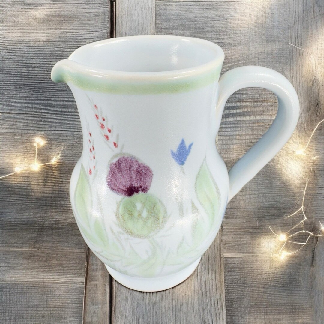 Buchan Pottery Portobello Scotland Thistle Creamer Small Pitcher Carafe ...