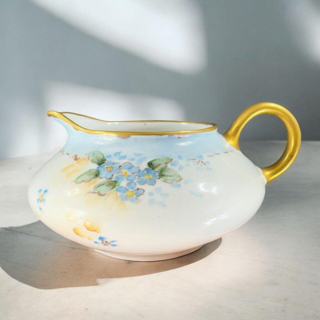 Vintage Pope Gosser China Hand Painted Small Pitcher Creamer Porcelain ...