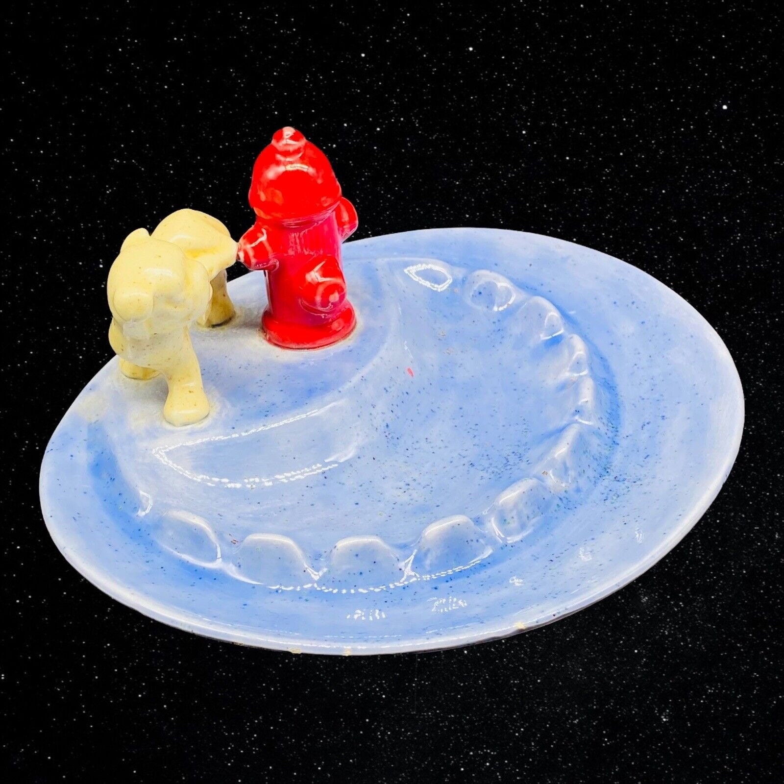 Vintage 1981 Art Pottery Dog Fire Hydrant Ashtray Signed Peggy - Etsy