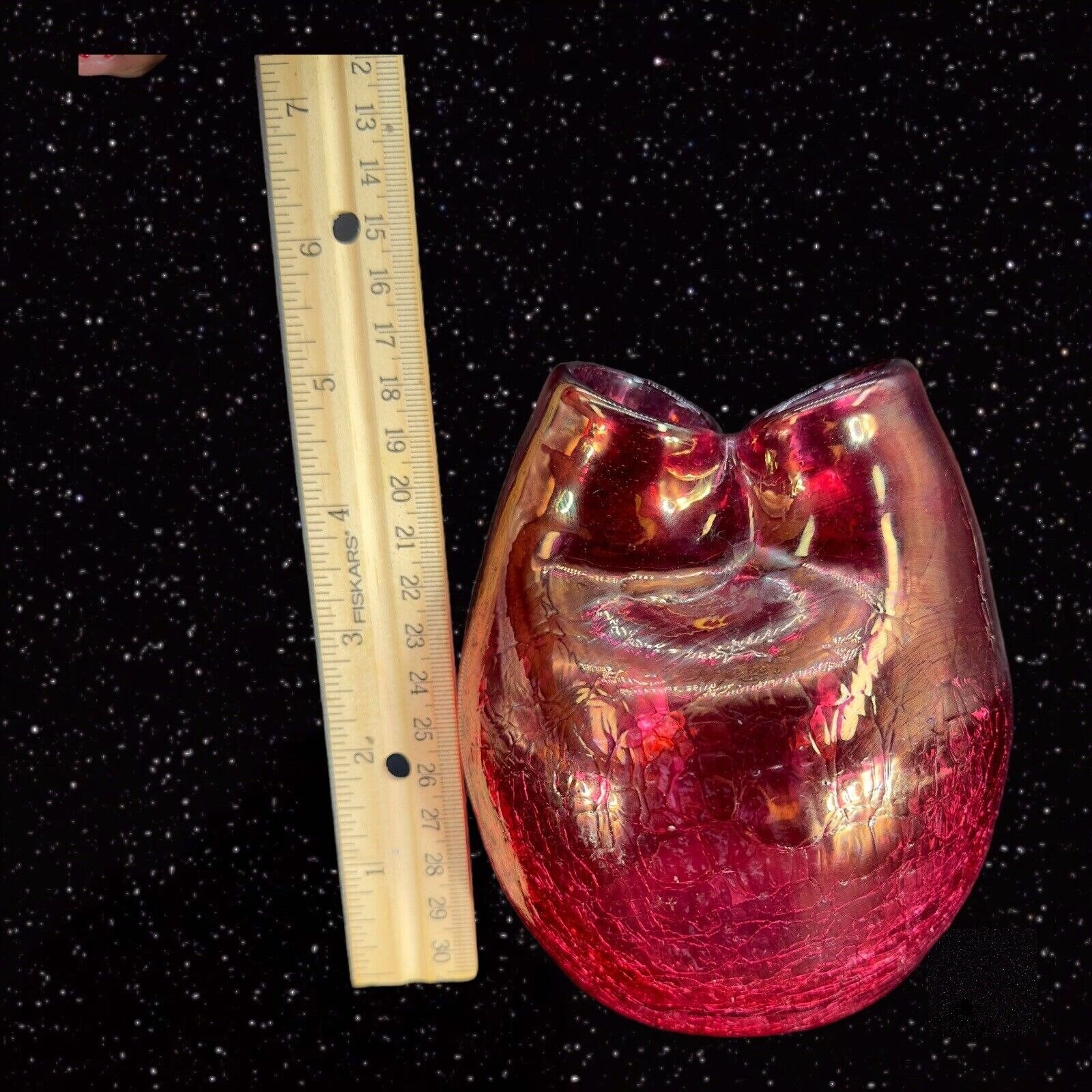 Blenko Art Glass 39 Pinched Vase Crackle Vintage Glass Vase - Etsy