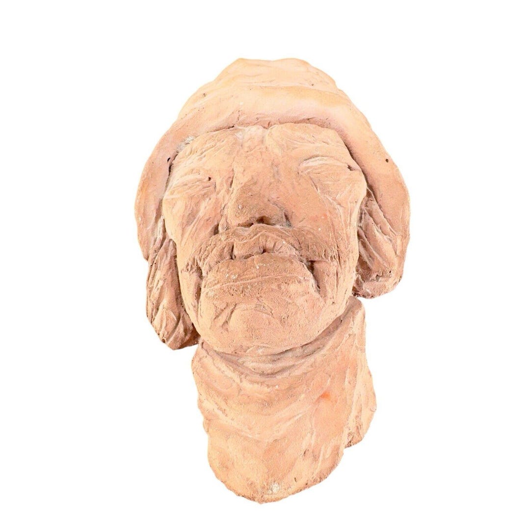 Hand Made Folk Art Pottery Old Person Wall Hanging Figurine Decor Hand ...