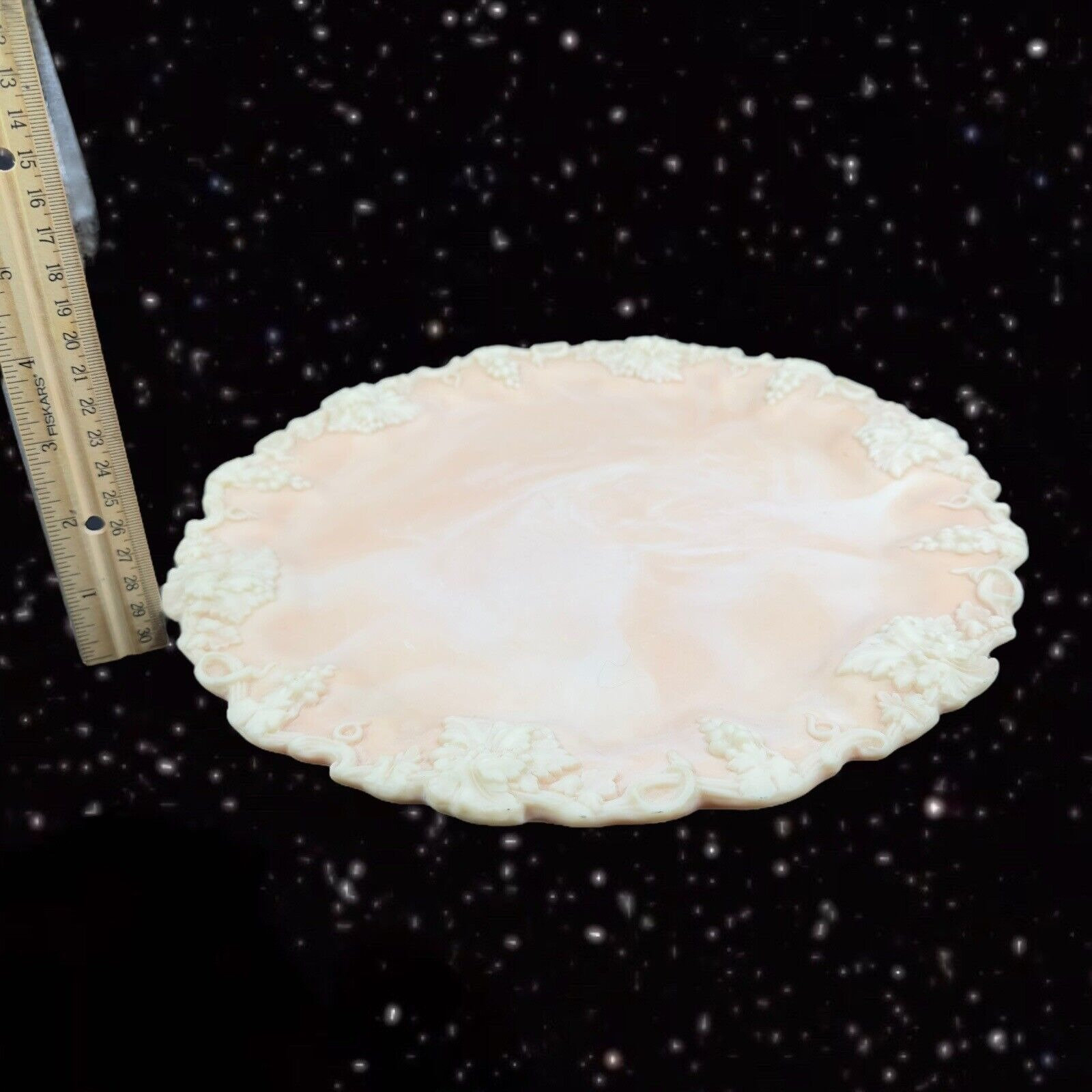 Incolay Plate Raised Grape Vine Icing Edge Genuine Incolay Stone USA ...