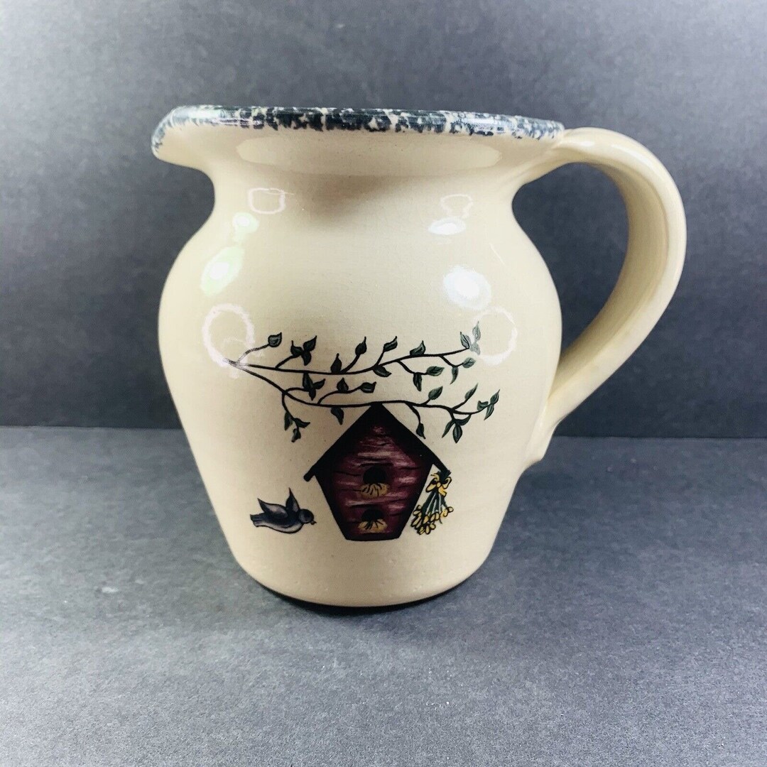 Vintage Casey Pottery Pitcher Hand Made Marshall Texas USA Birdhouse ...