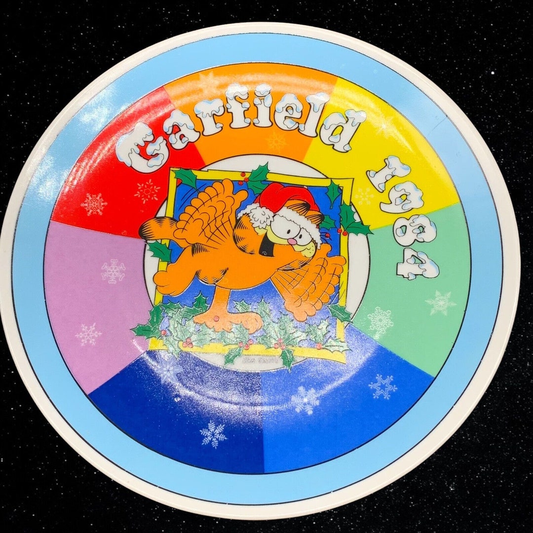 Vintage Enesco 1984 Garfield Christmas Rainbow Collector Plate 8.25D - Etsy