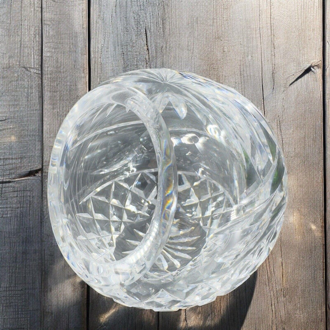 Vintage Clear Glass Crystal Orb Ashtray Sphere Bowl Dish Mid Century ...