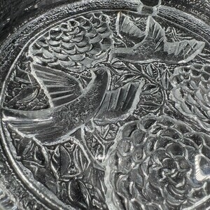 1970s Blenko Huge Heavy Ashtray Chinese Classics Birds Clear Manganese ...