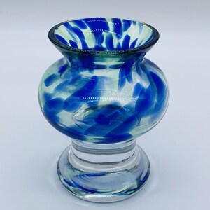 Sea of Sweden Bjorn Ramel Blue Green Art Glass Heavy Footed Candle ...